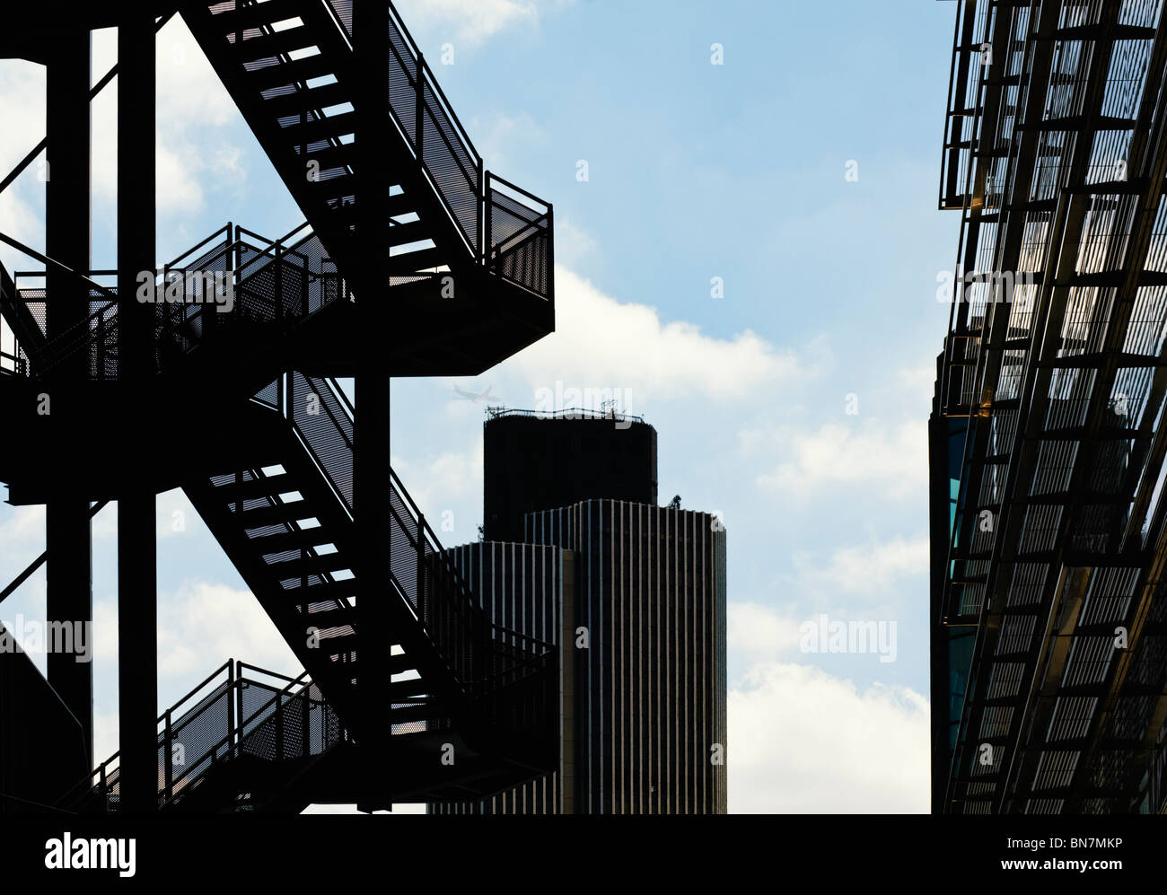 Stairs & buildings silhouette City of London Stock Photo - Alamy