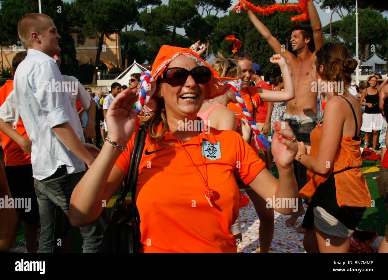 dutch supporters celebrating the victory over brazil at world cup fan ...