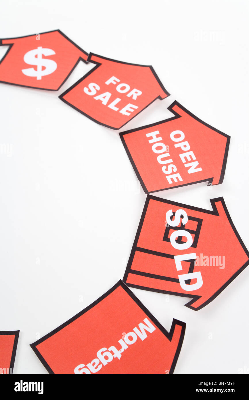 red home sign, Real Estate business Concept Stock Photo - Alamy