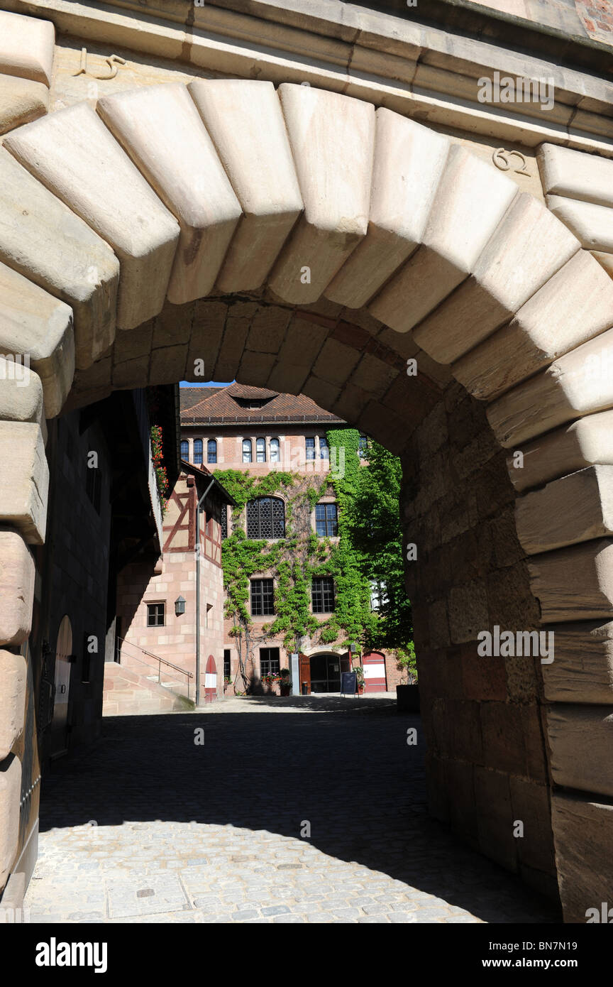 Archway entrance to the castle Nuremberg Germany Nurnberg Deutschland ...