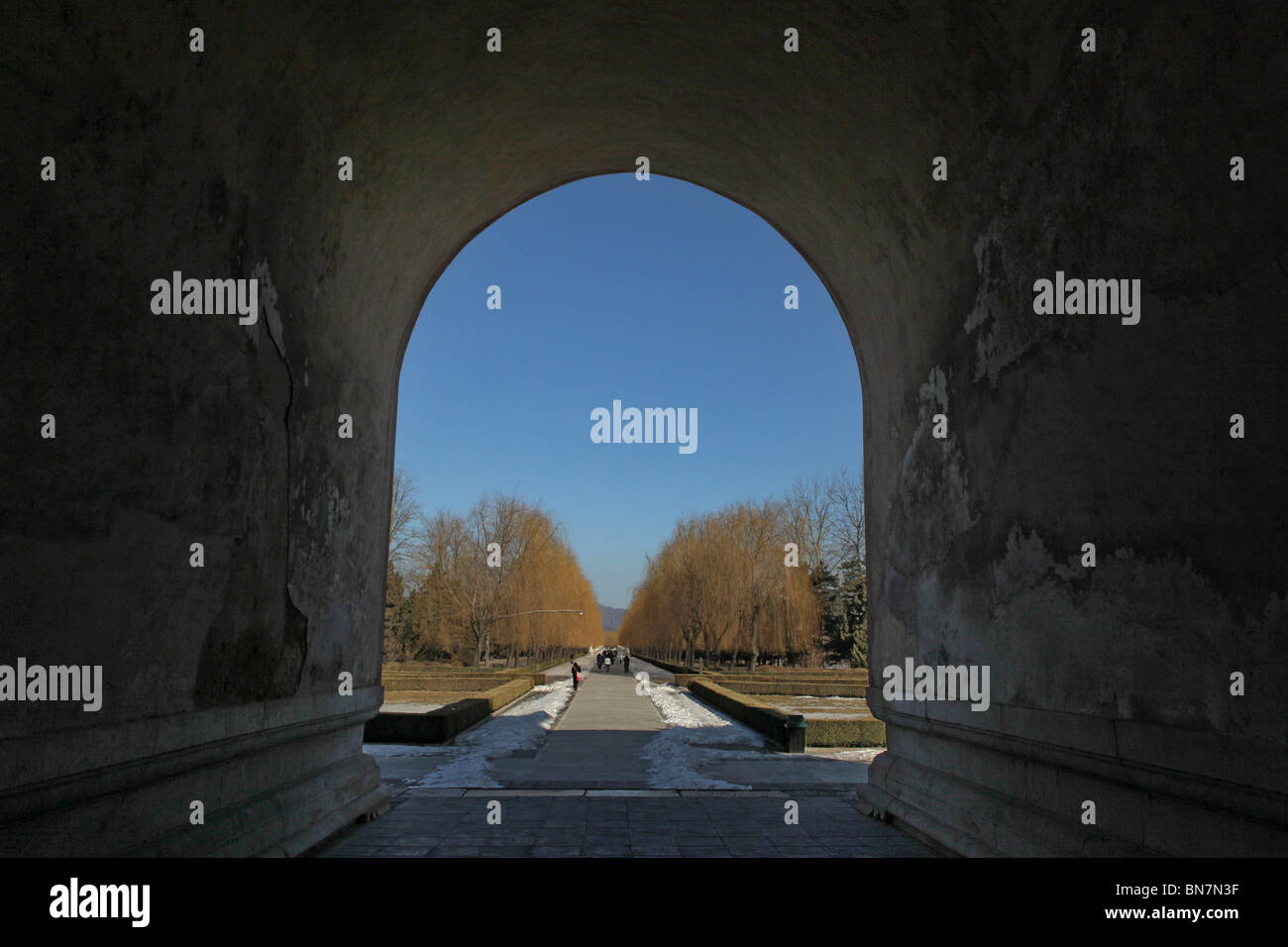 China, Beijing, Ming Dynasty Tombs, Changling Tomb, Spirit Way Stock ...