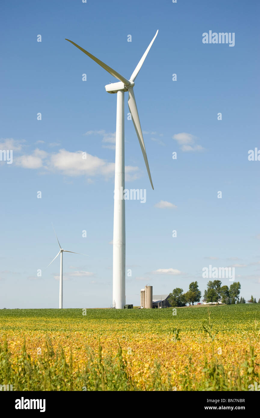 Wind power powered turbine windmills provide electrical power located ...