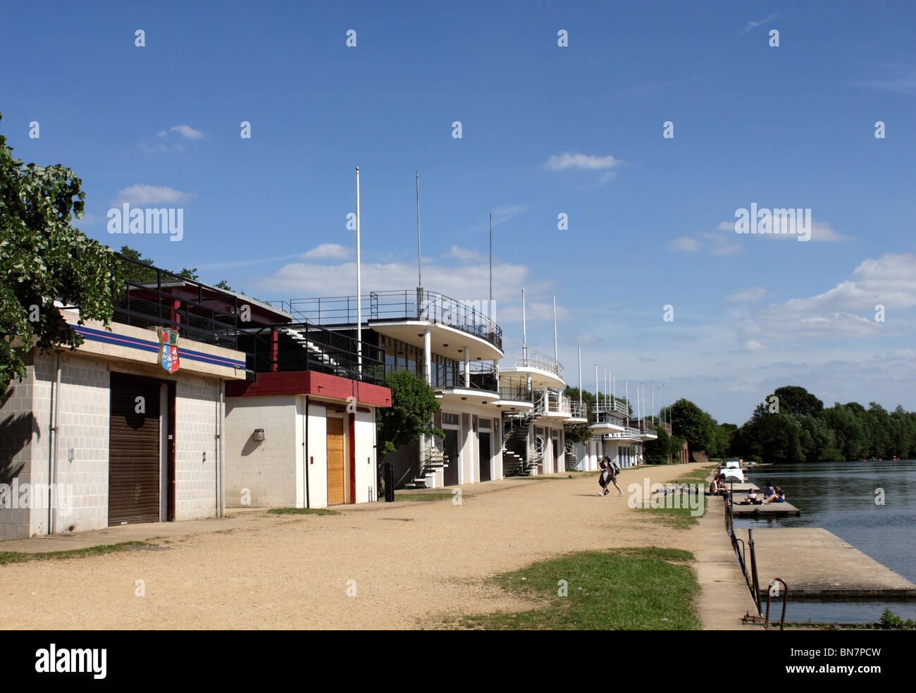 Boat Houses of Oxford University Rowing Club summer 2010 Stock Photo ...