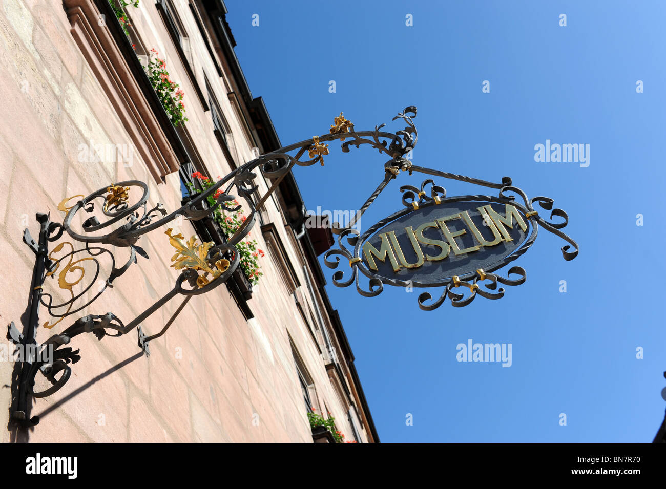 Ornate hanging museum sign Nuremberg Germany Nurnberg Deutschland ...
