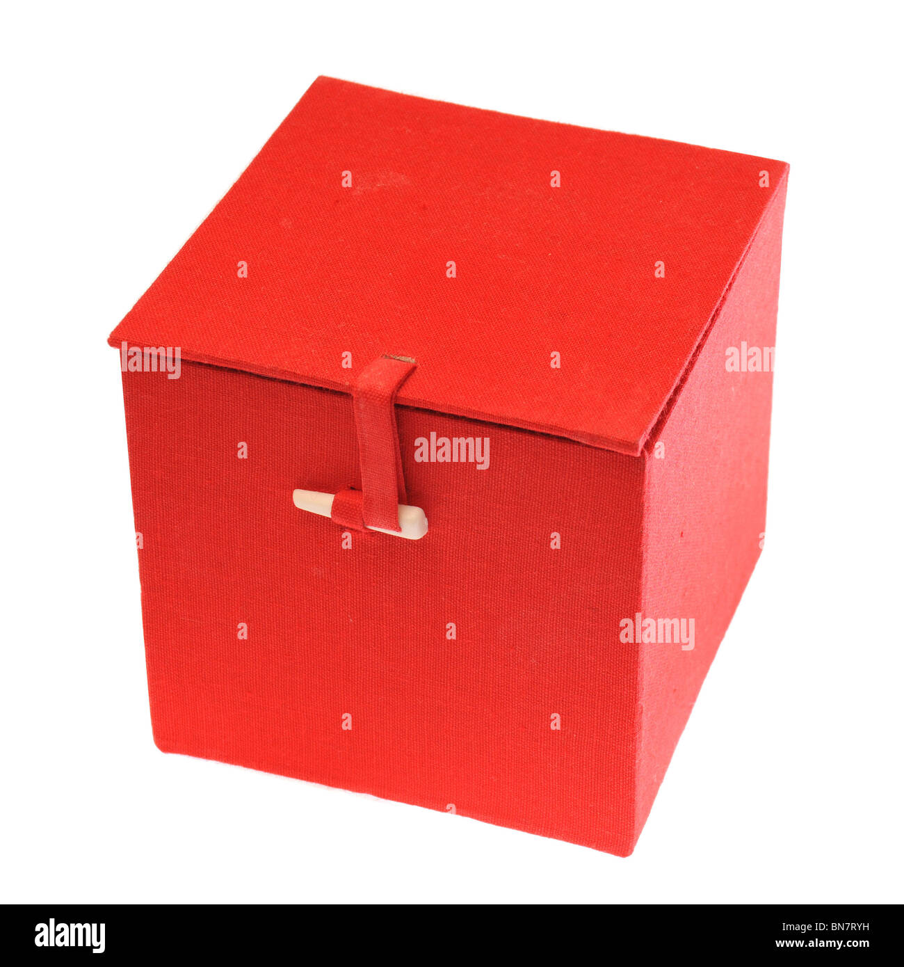 A red Christmas box isolated on white background Stock Photo - Alamy