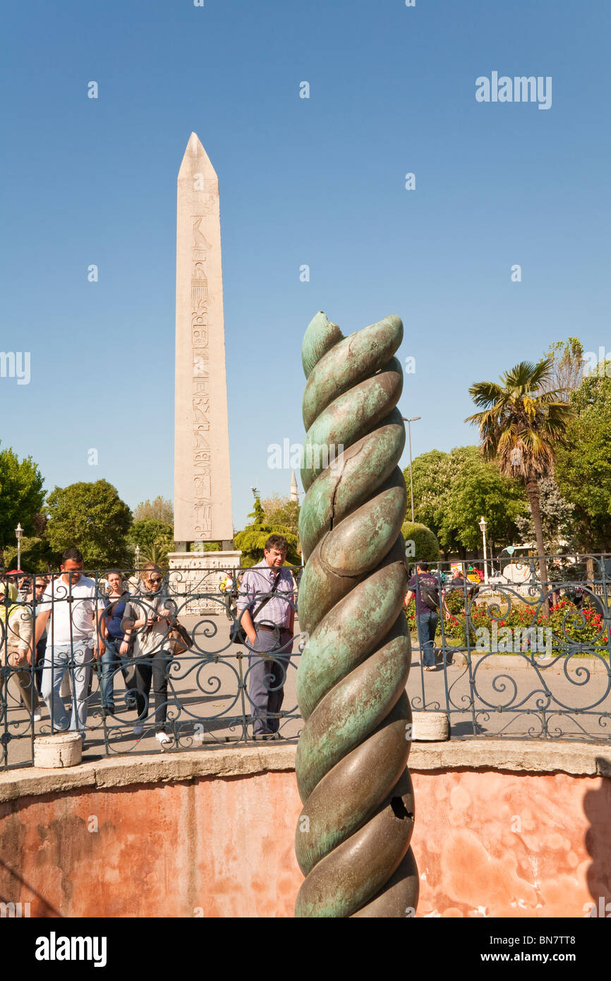 The Serpent Column and Egyptian Obelisk in the Hippodrome, Istanbul ...