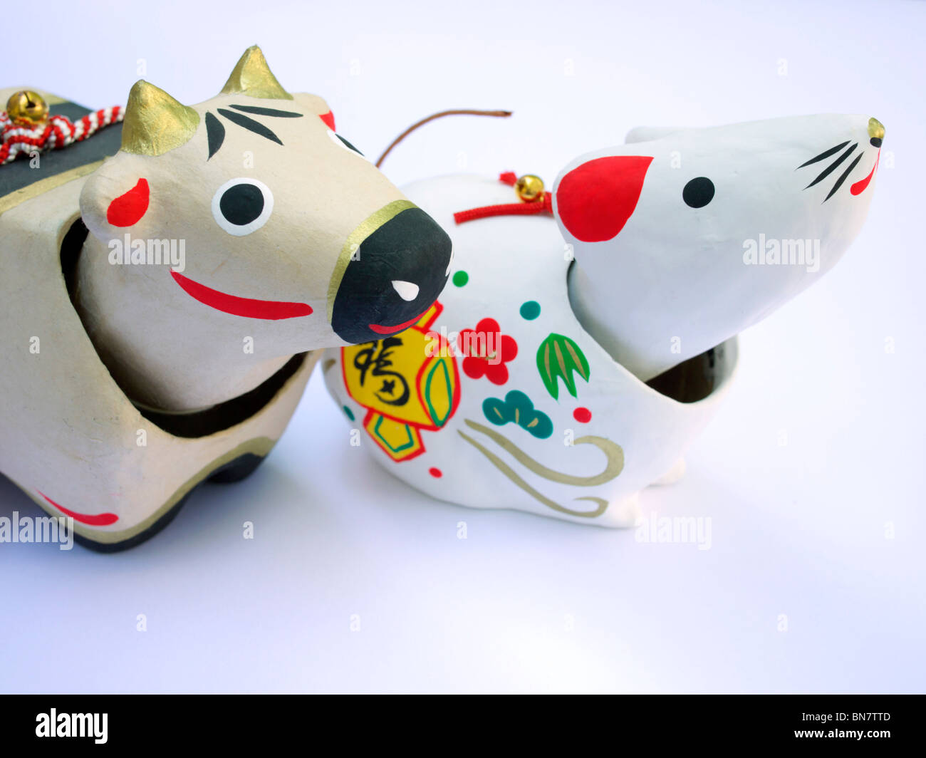 Cow and Rat, symbolozing the respective animals of the Chinese ...