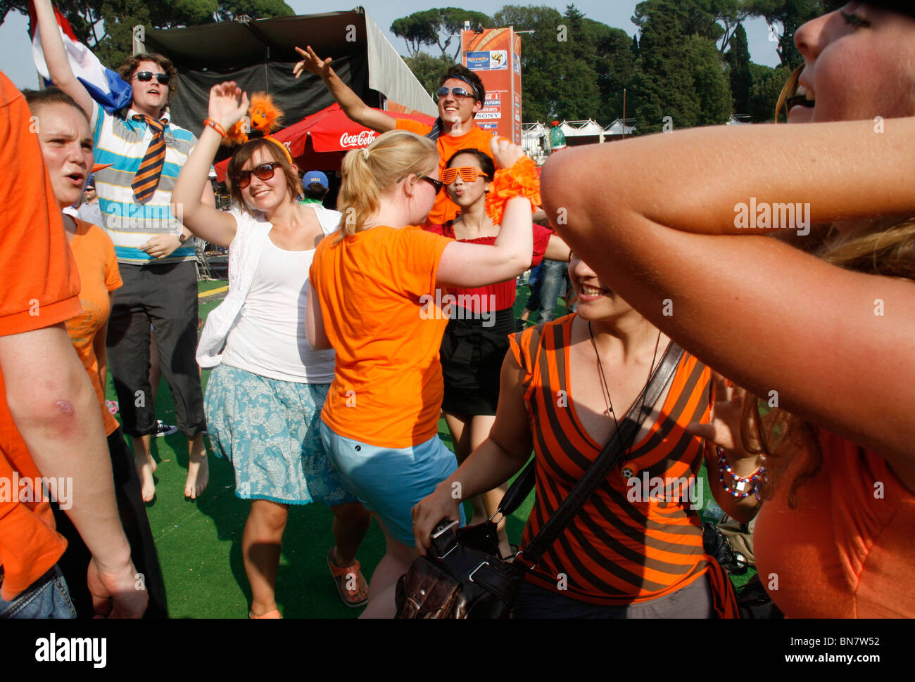 dutch supporters celebrating the victory over brazil at world cup fan ...
