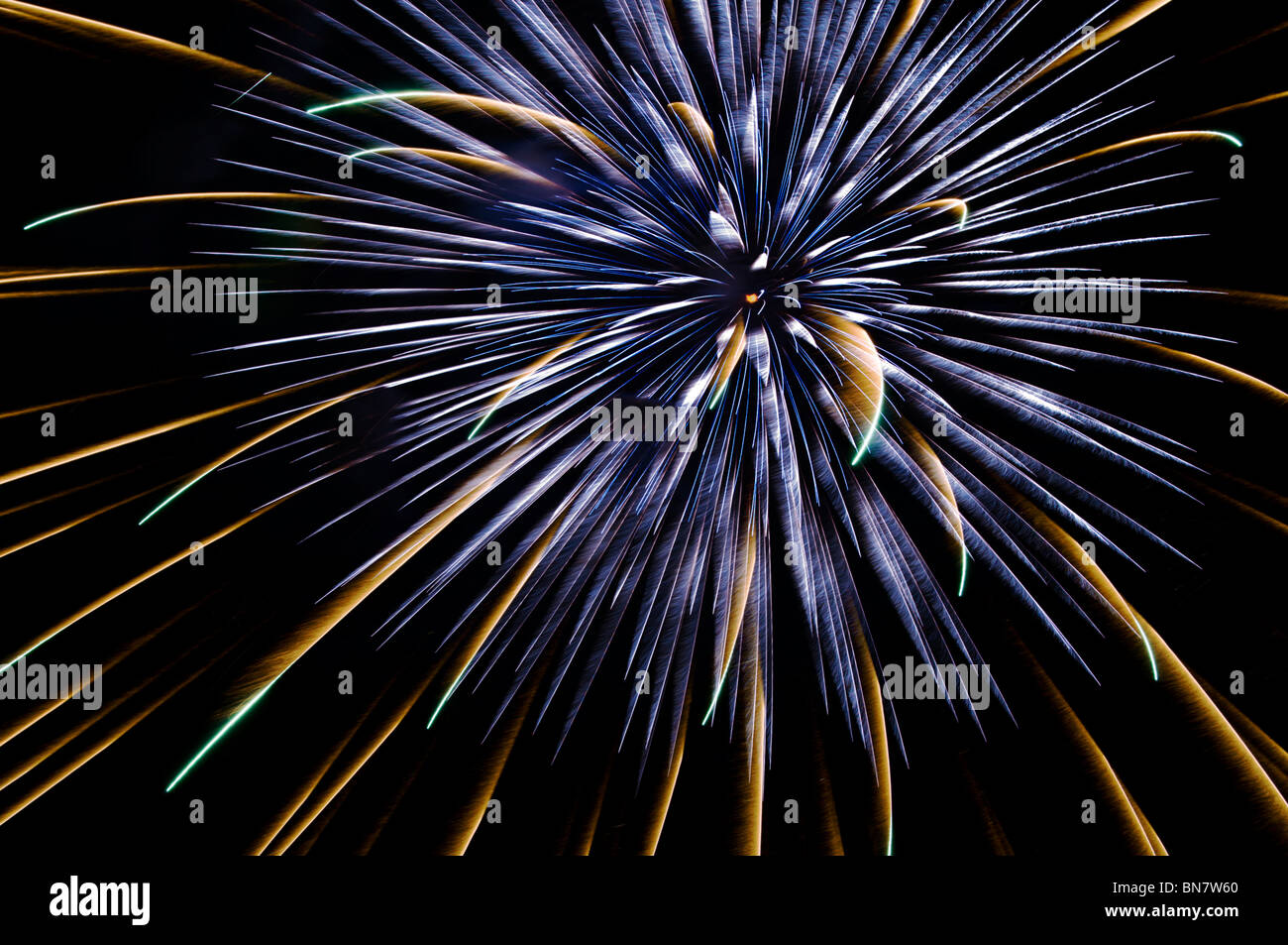 Light and color explode in a magnificent fireworks display over the sky ...