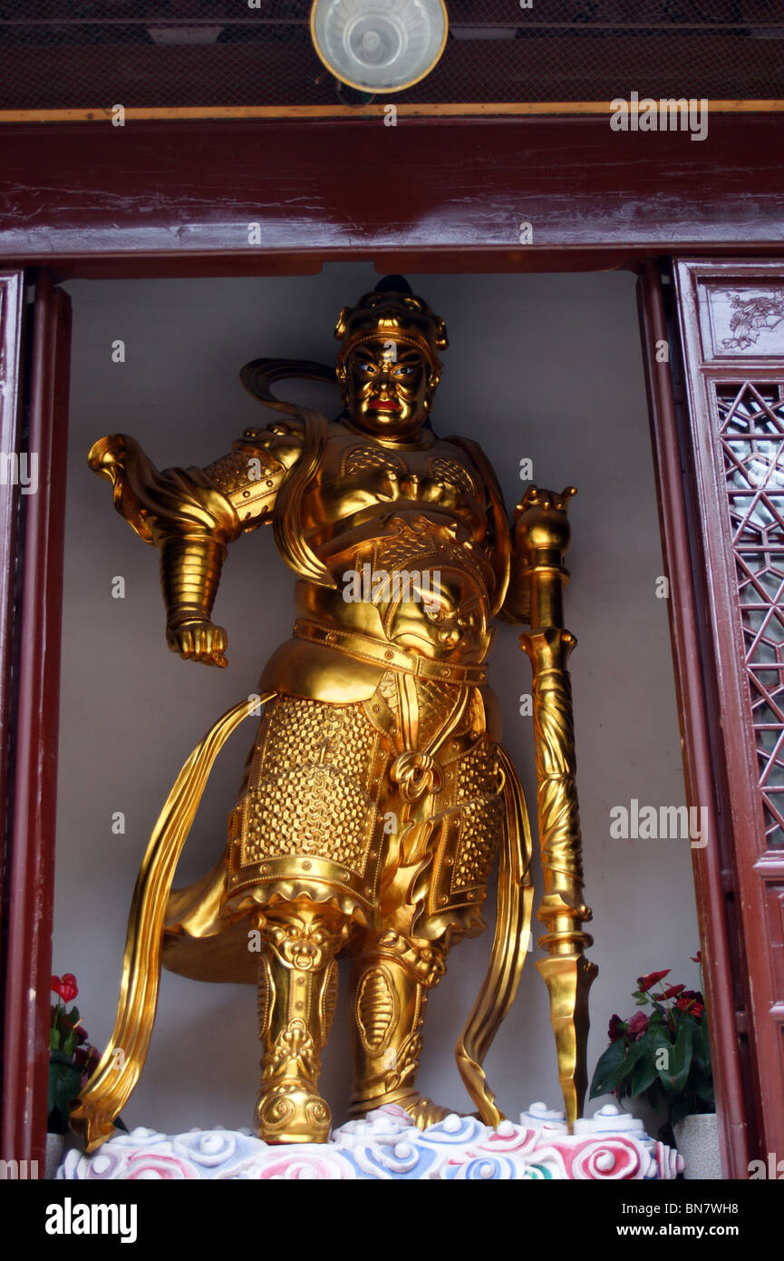 Golden Buddha statue, Xuedou Buddhist Temple, Xikou, Zheijang province ...
