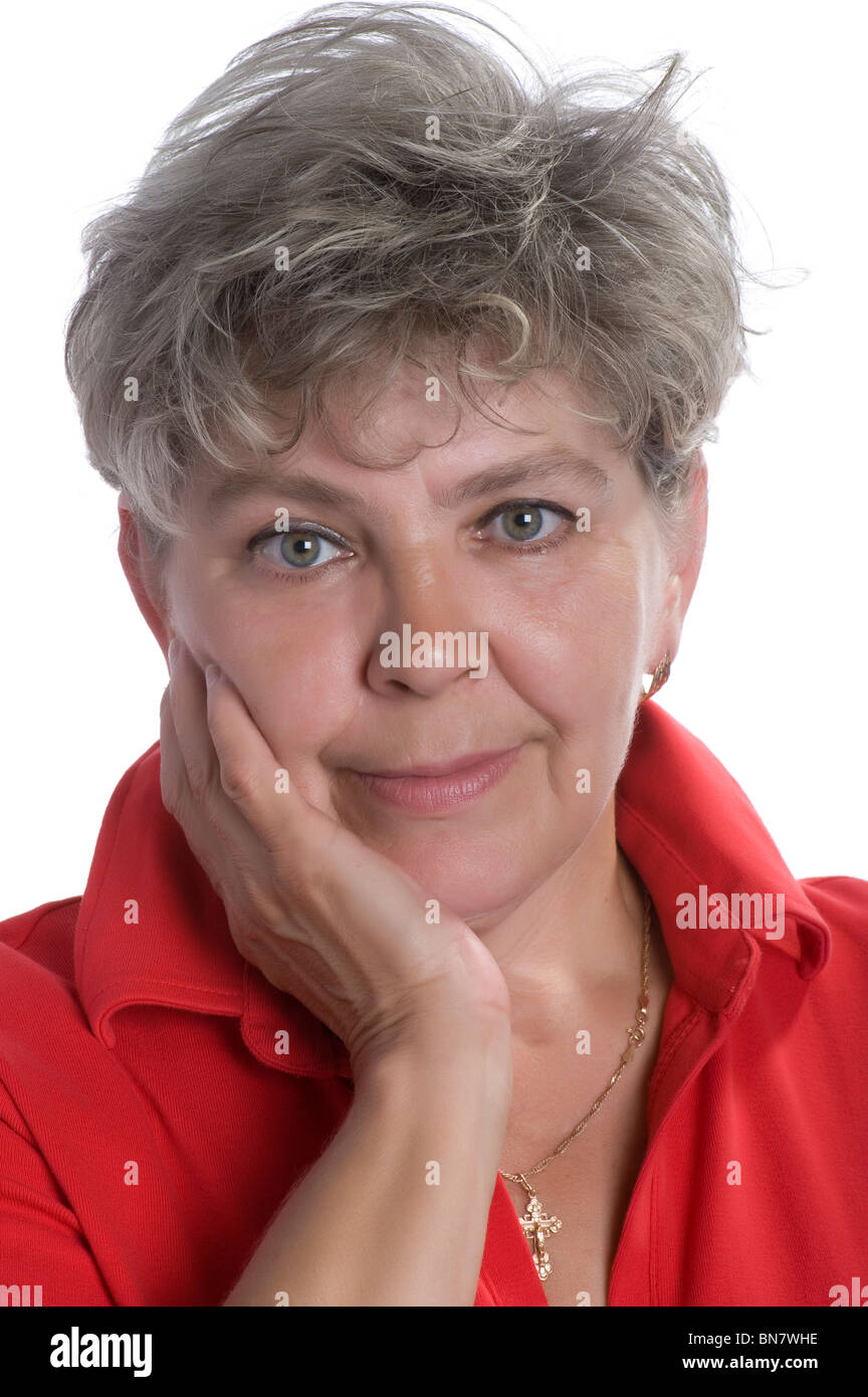 portrait on white - woman isolated on white background Stock Photo - Alamy