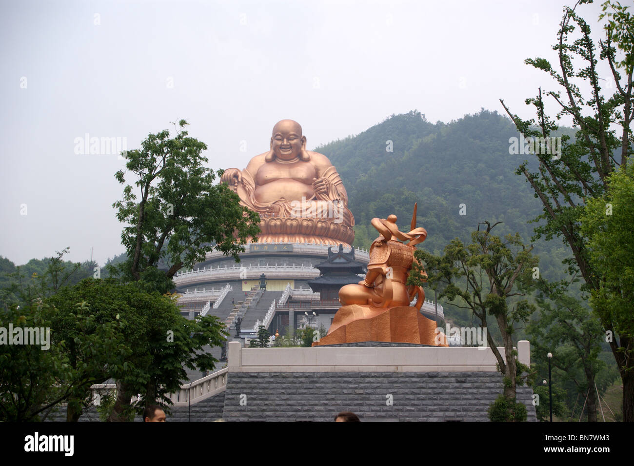 Statue of Maitreya Buddha, Xuedou Buddhist Temple, Xikou, Zheijang ...