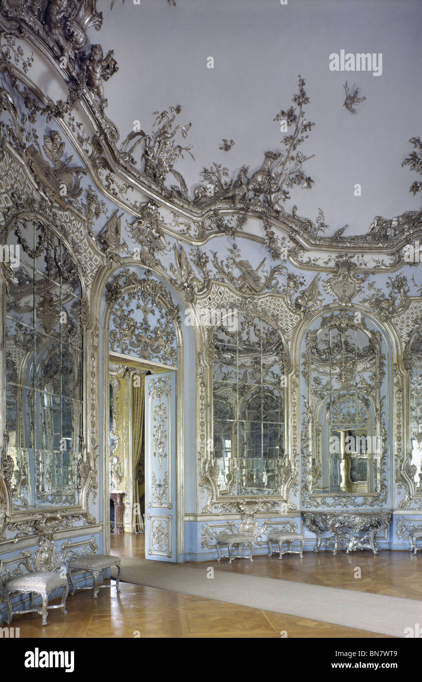 Spiegelsaal, Amalienburg, Schloss Nymphenburg Munich 1739 by Francois ...