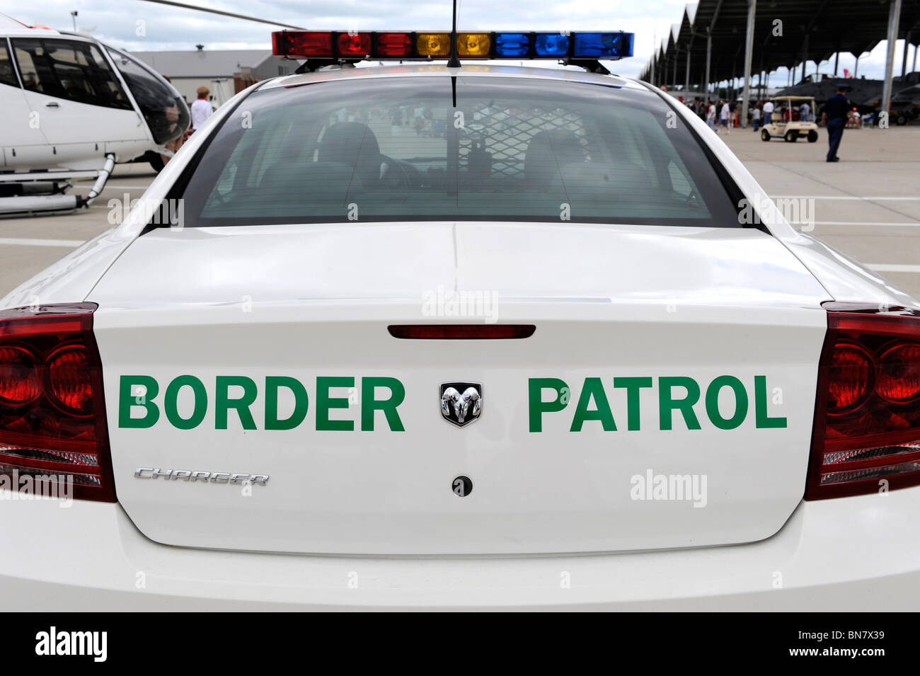 Border Patrol Police on guard for crowd control during a public event ...
