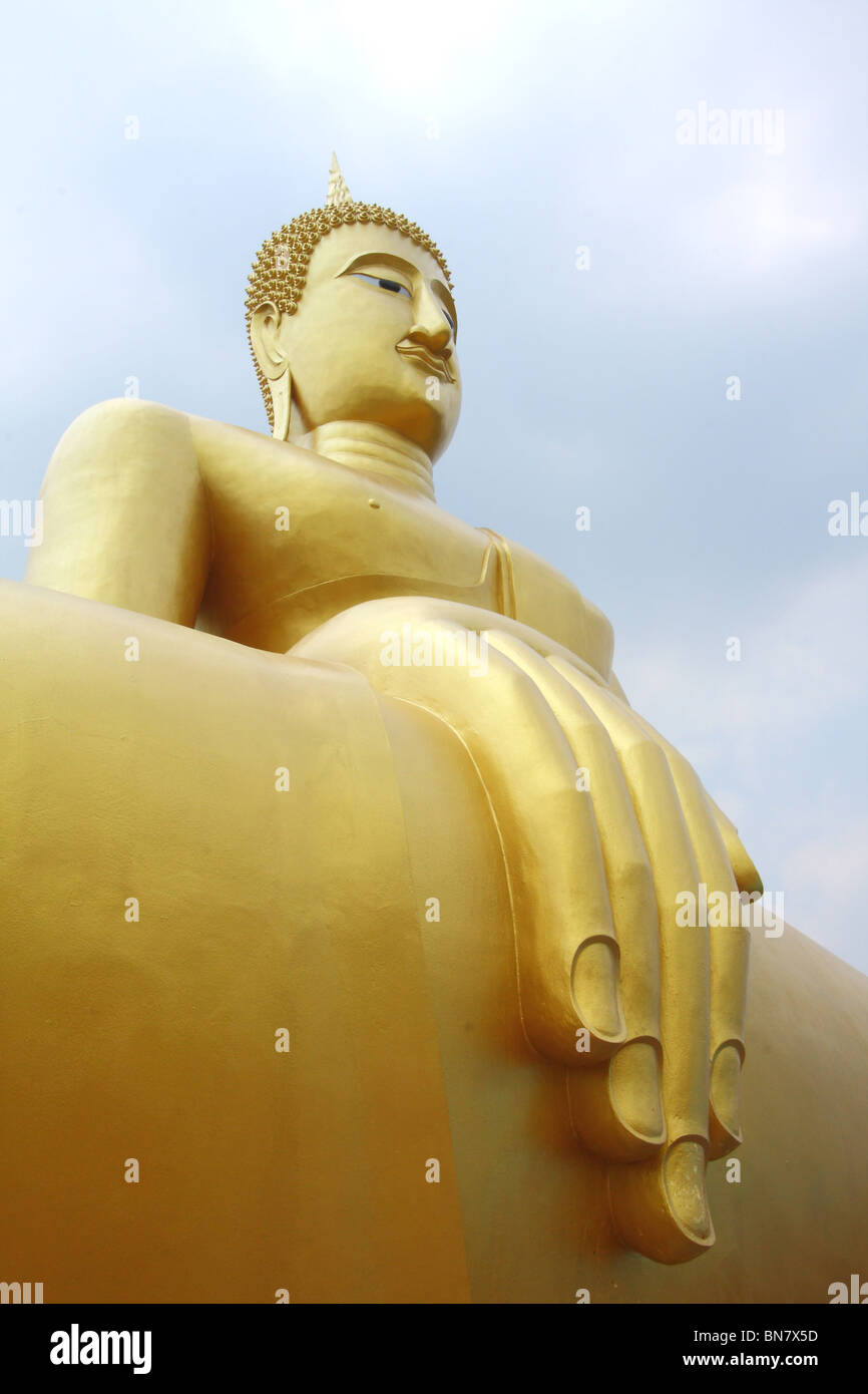 Big Golden Monk in Thailand Stock Photo - Alamy