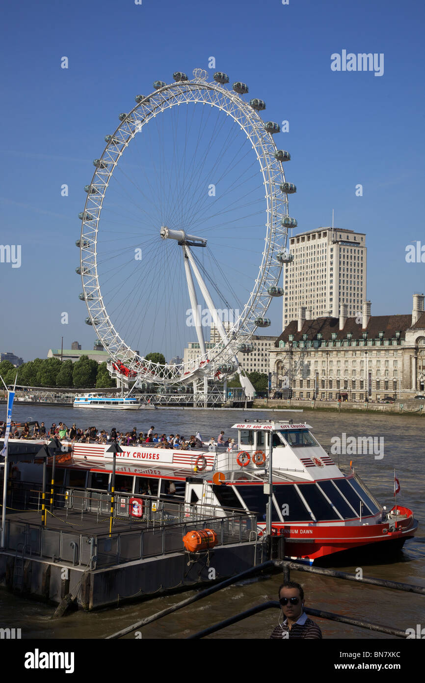 The London Eye by the river Thames, England Stock Photo - Alamy