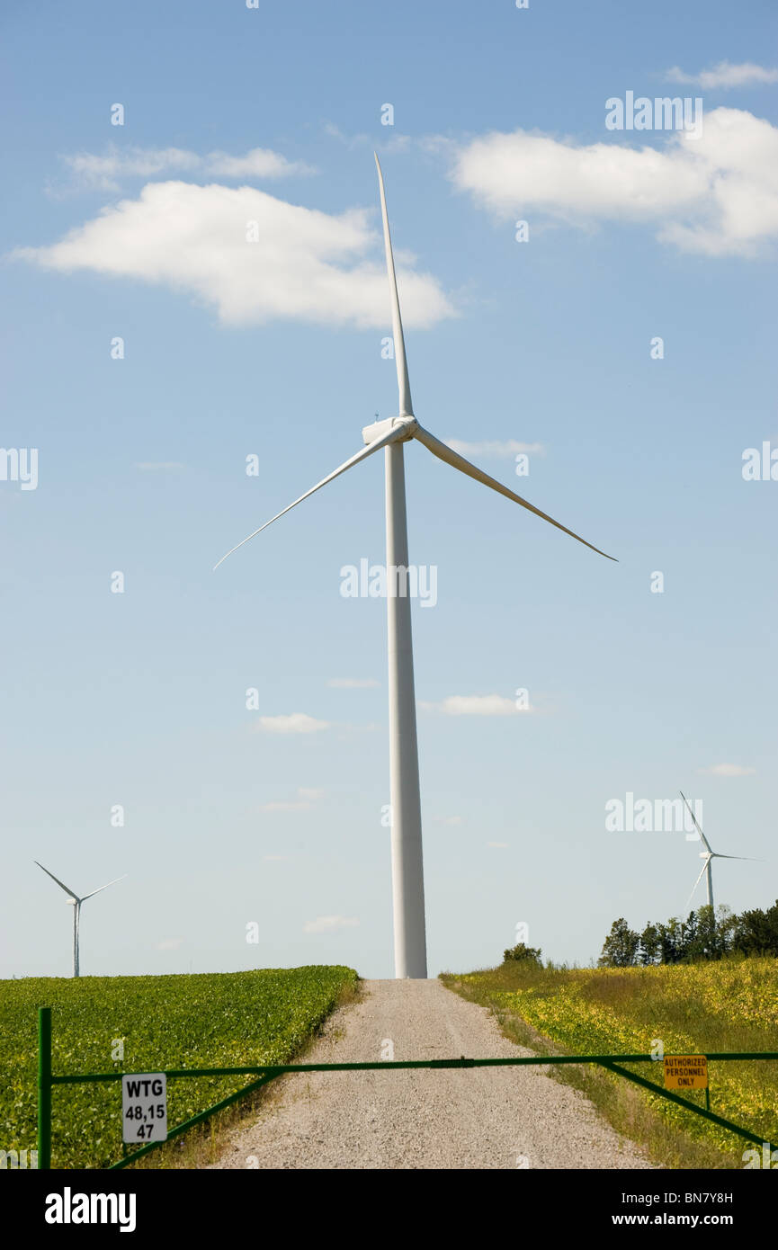 Wind power powered turbine windmills provide electrical power located ...