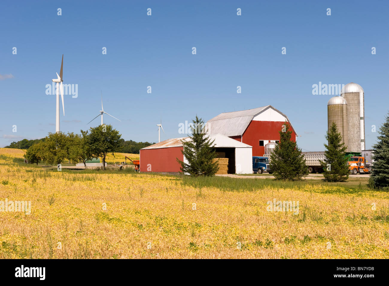 Wind power powered turbine windmills provide electrical power located ...