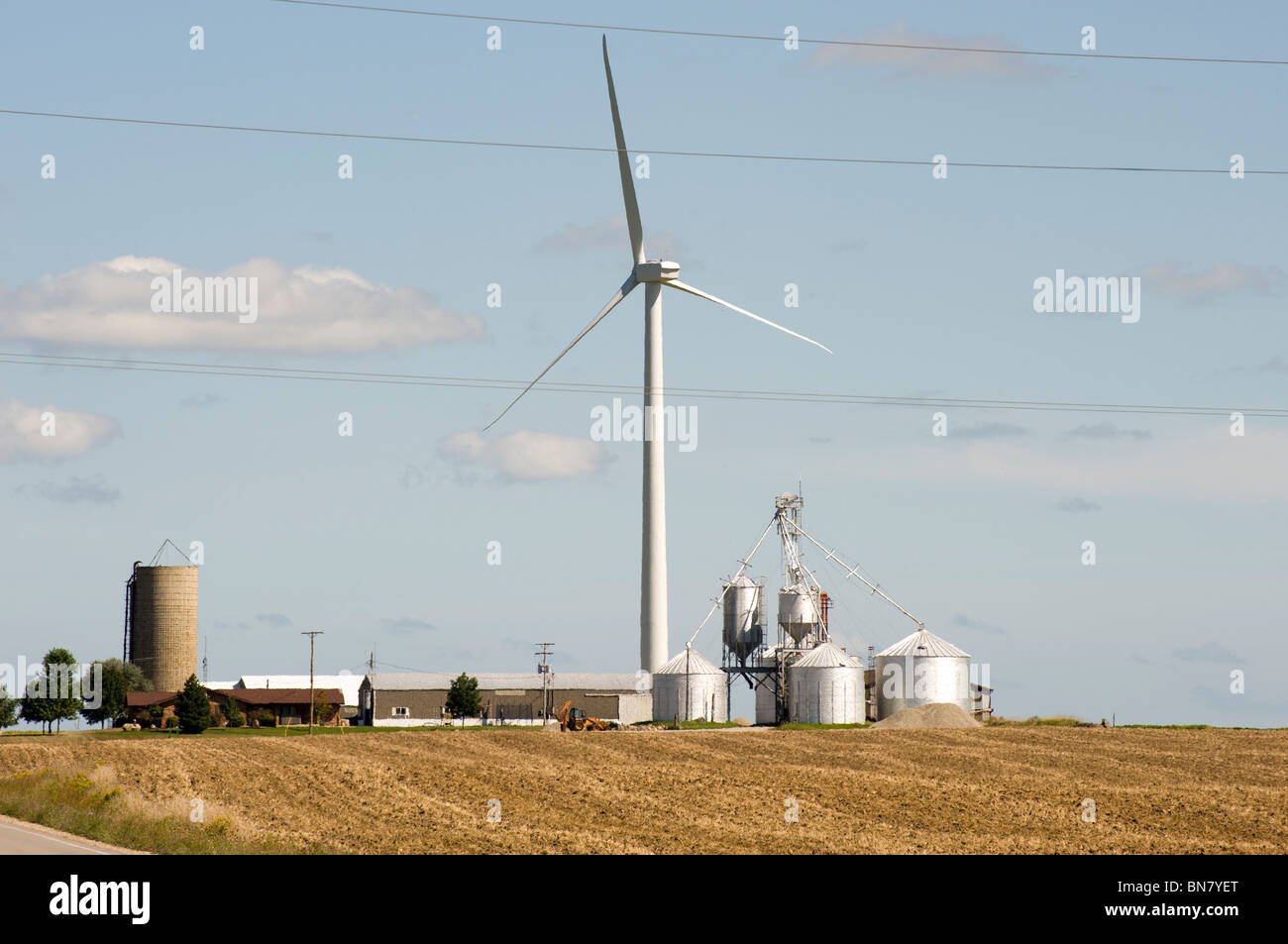 Wind power powered turbine windmills provide electrical power located ...