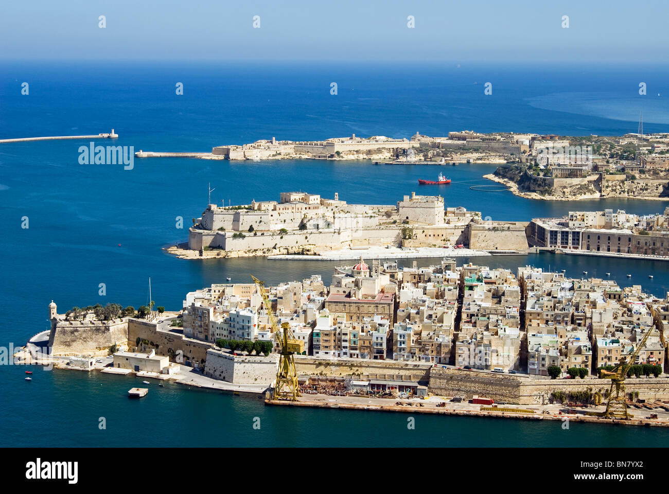 Senglea (or Isla) and Vittoriosa (or Birgu), Aerial View, Malta Island ...