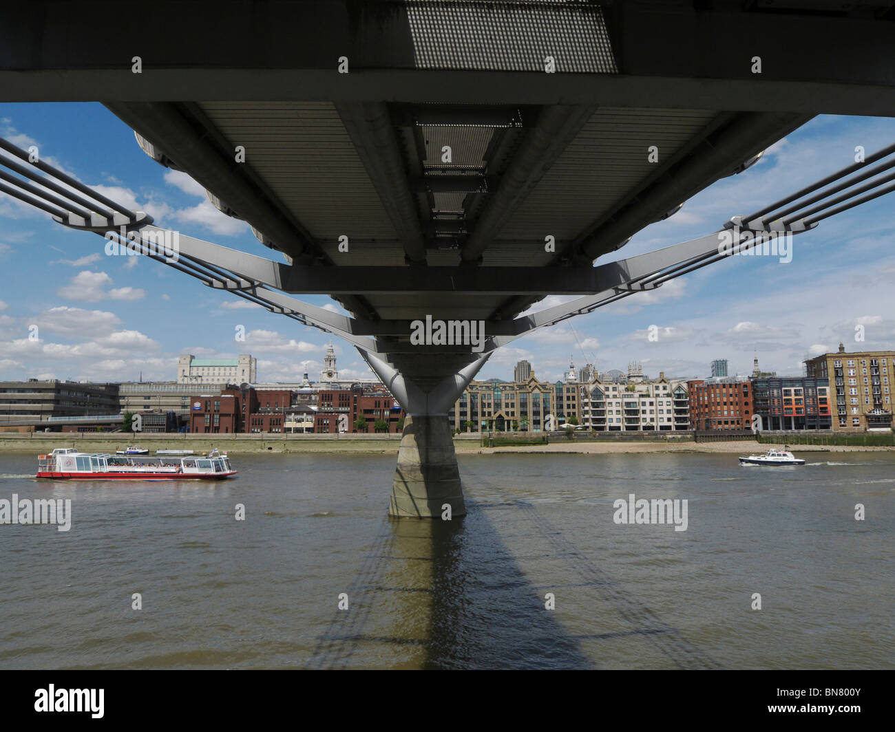 Underneath the Millennium Bridge, London, England Stock Photo - Alamy