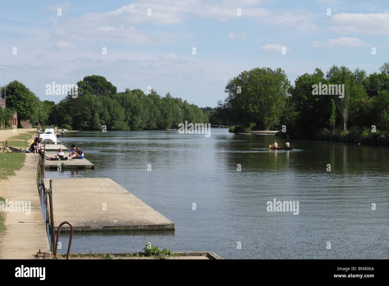 River Thames adjacent to Oxford University Rowing Club summer 2010 ...