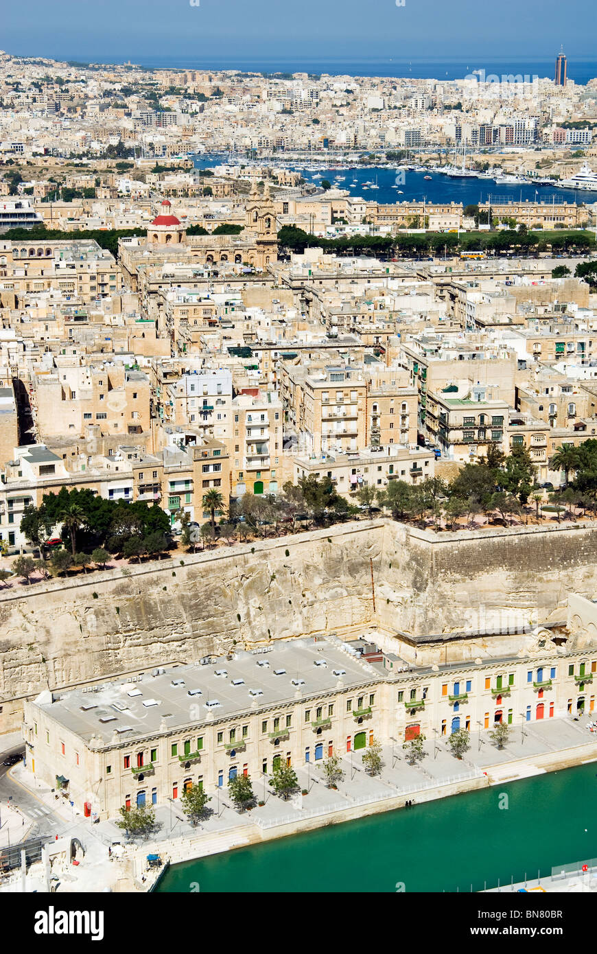 Valletta Waterfront, Aerial View, Malta Island, Republic of Malta Stock ...