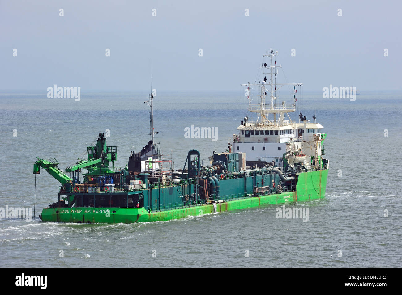 The dredger Jade River on the North Sea, Belgium Stock Photo - Alamy