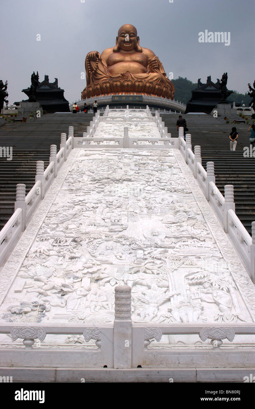 Statue of Maitreya Buddha, Xuedou Buddhist Temple, Xikou, Zheijang ...