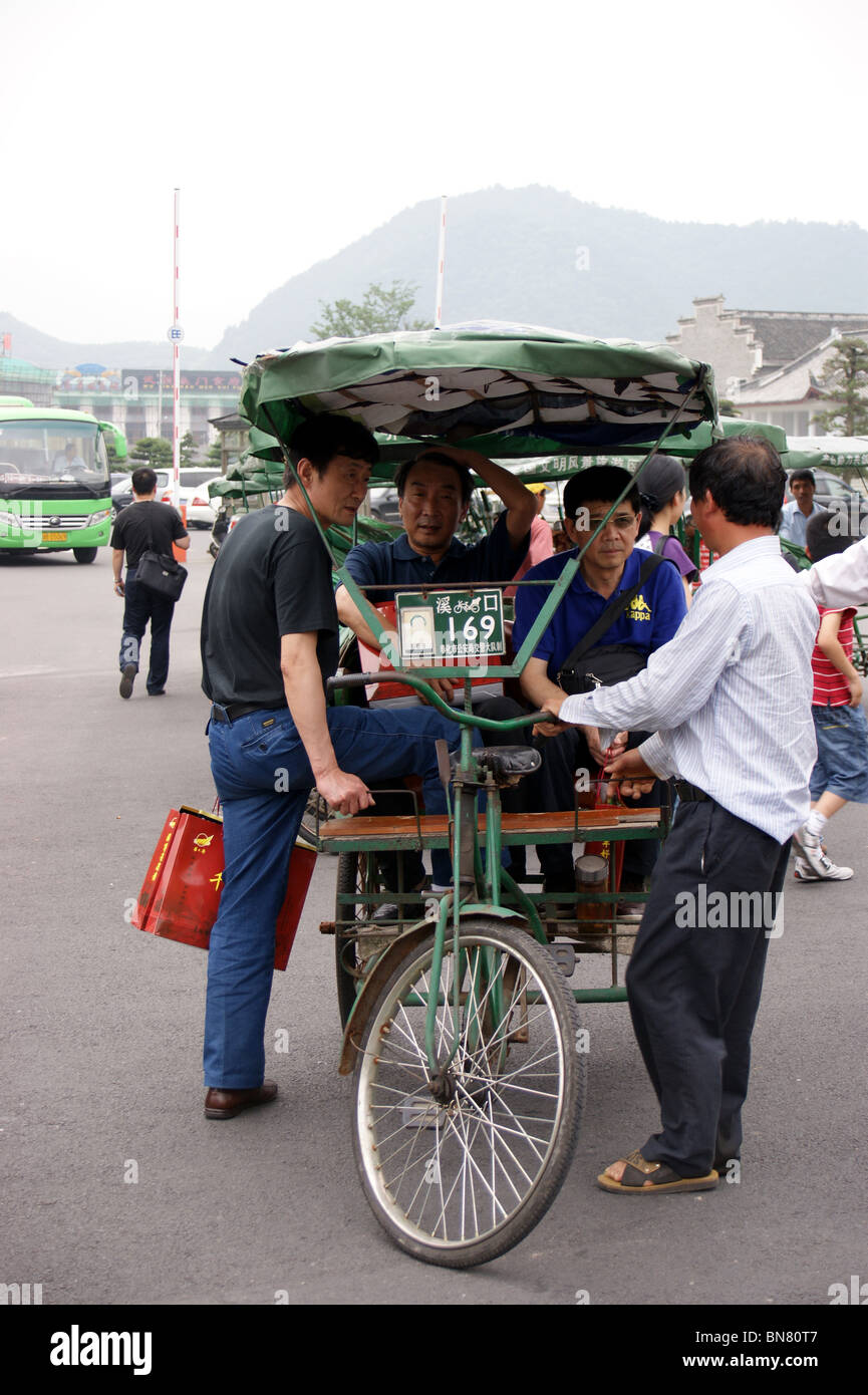 Bicycle rickshaw at Chiang Kai-Shek's house, Xikou, Zheijang province ...