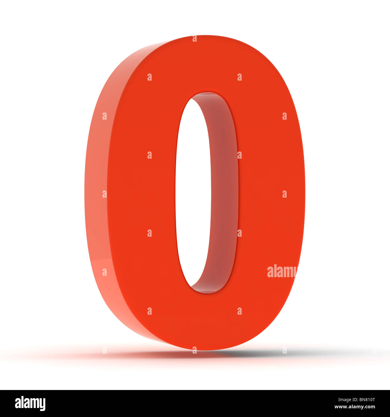 The Number 0 - Red Plastic Stock Photo - Alamy