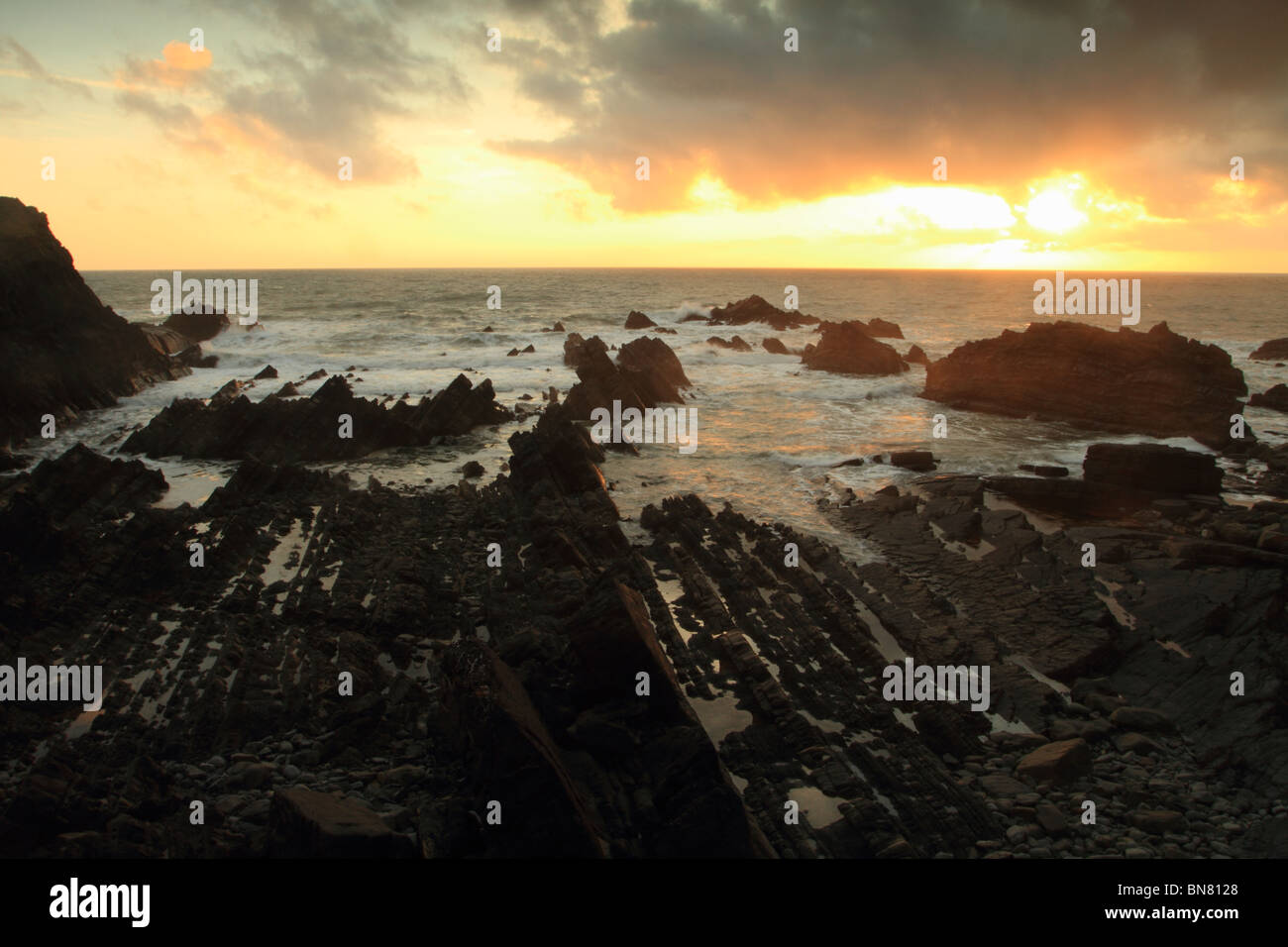 Hartland Quay, Sunset, North Devon, England, UK Stock Photo - Alamy