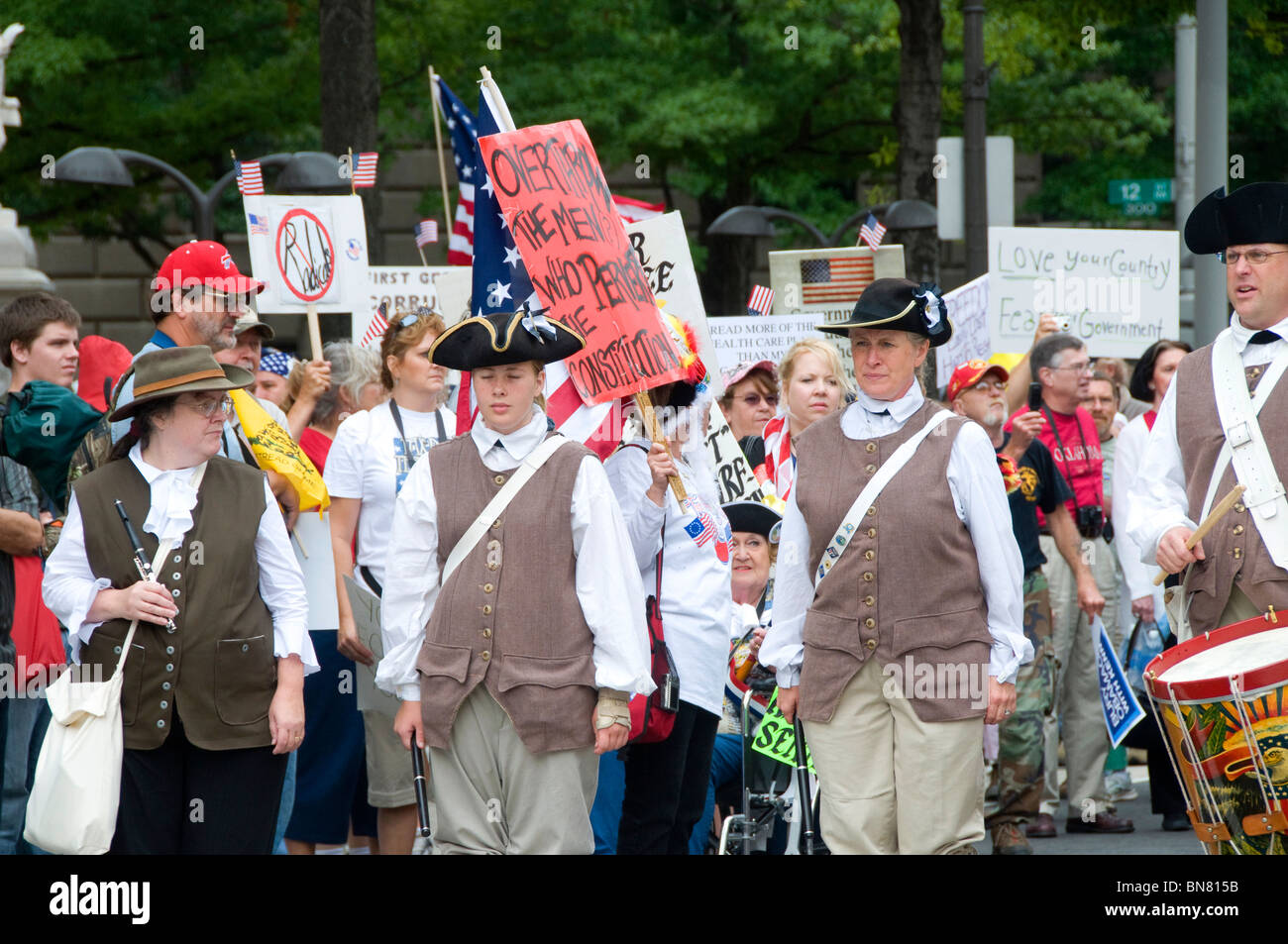 Revolutionary Costume Protesters at Rally Demonstration Washington DC ...