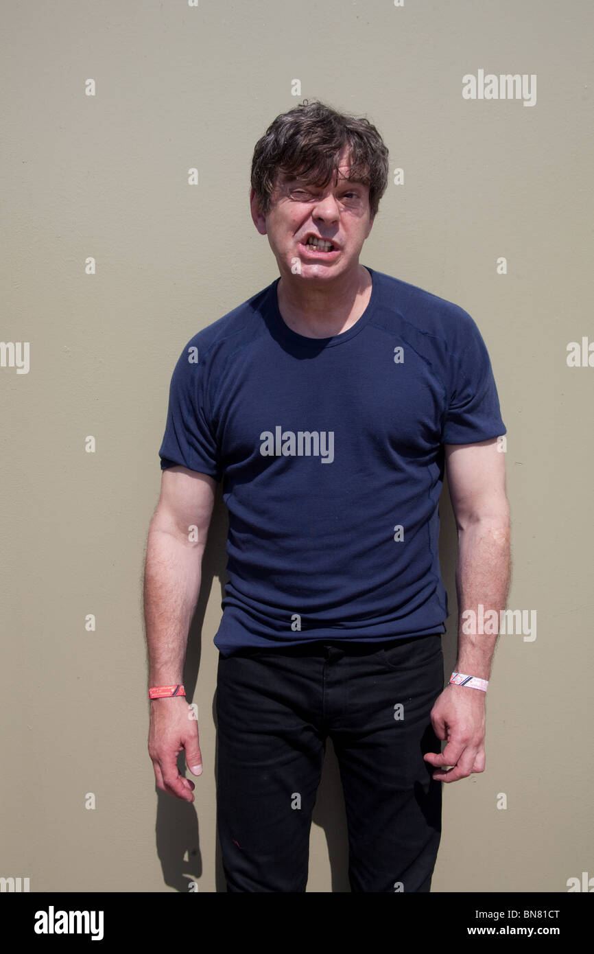 JJ Burnel bass player from the Stranglers, Backstage at the Glastonbury ...