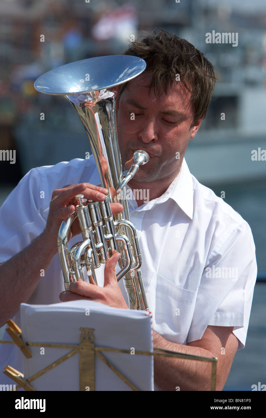 Man playing tuba outdoors hi-res stock photography and images - Alamy