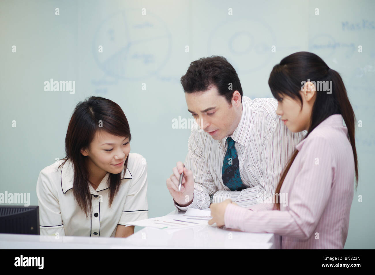 white-collar workers working in office Stock Photo - Alamy
