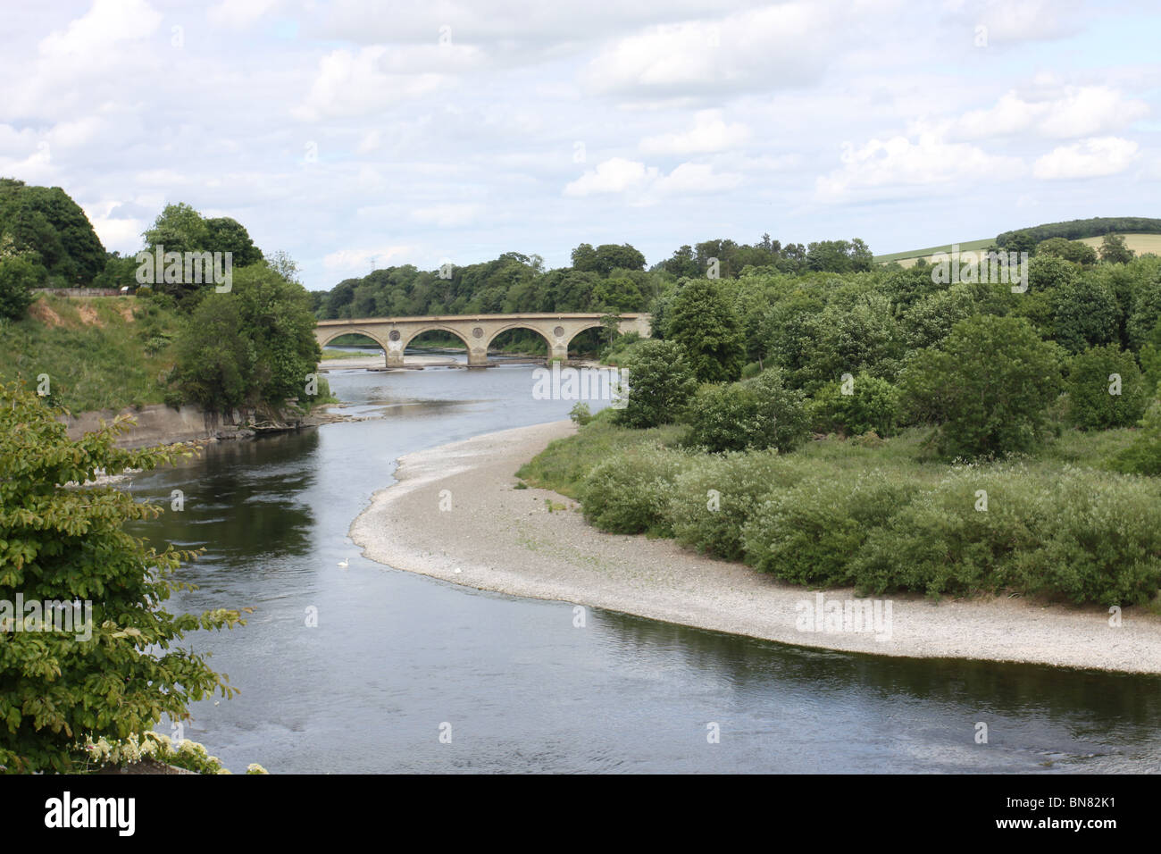 Coldstream Bridge over River Tweed Scotland June 2010 Stock Photo - Alamy