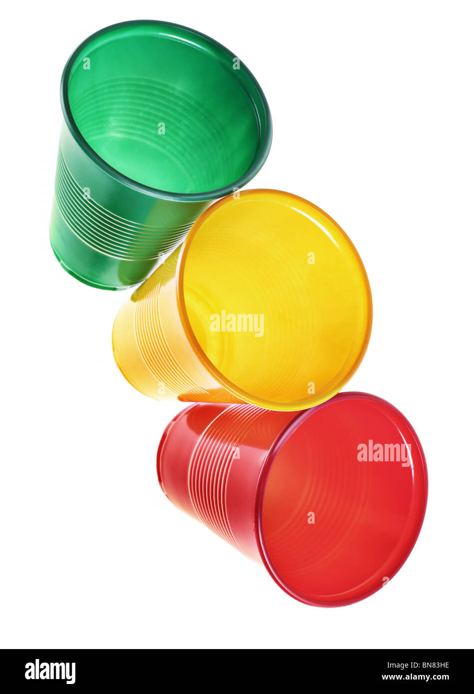Plastic cup closeup isolated on white background Stock Photo - Alamy