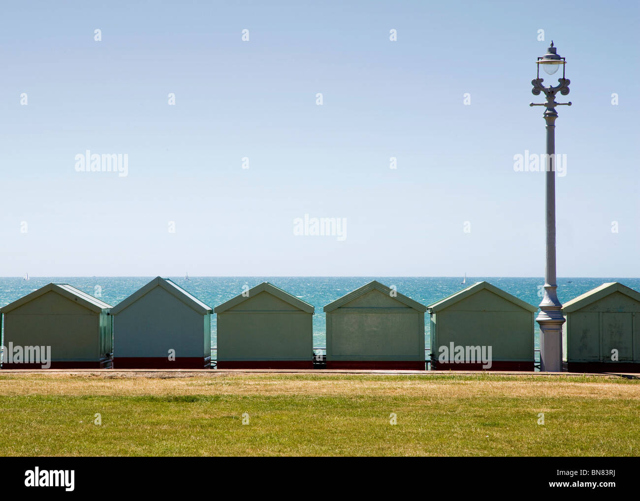 Beach Huts on Hove Sea Front Stock Photo - Alamy