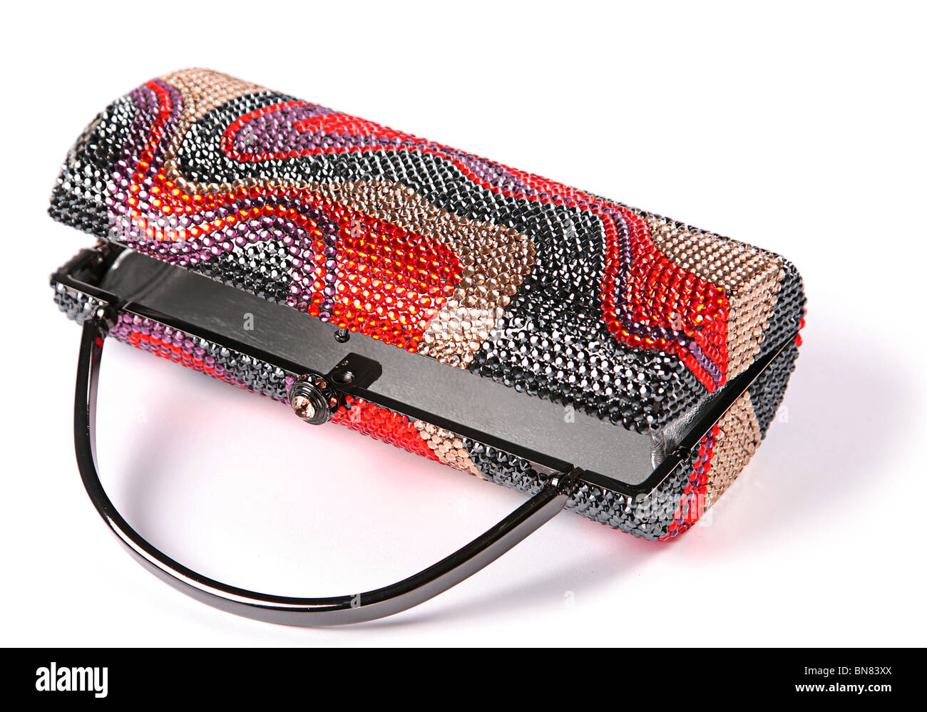 Woman small personal bag on white background Stock Photo - Alamy