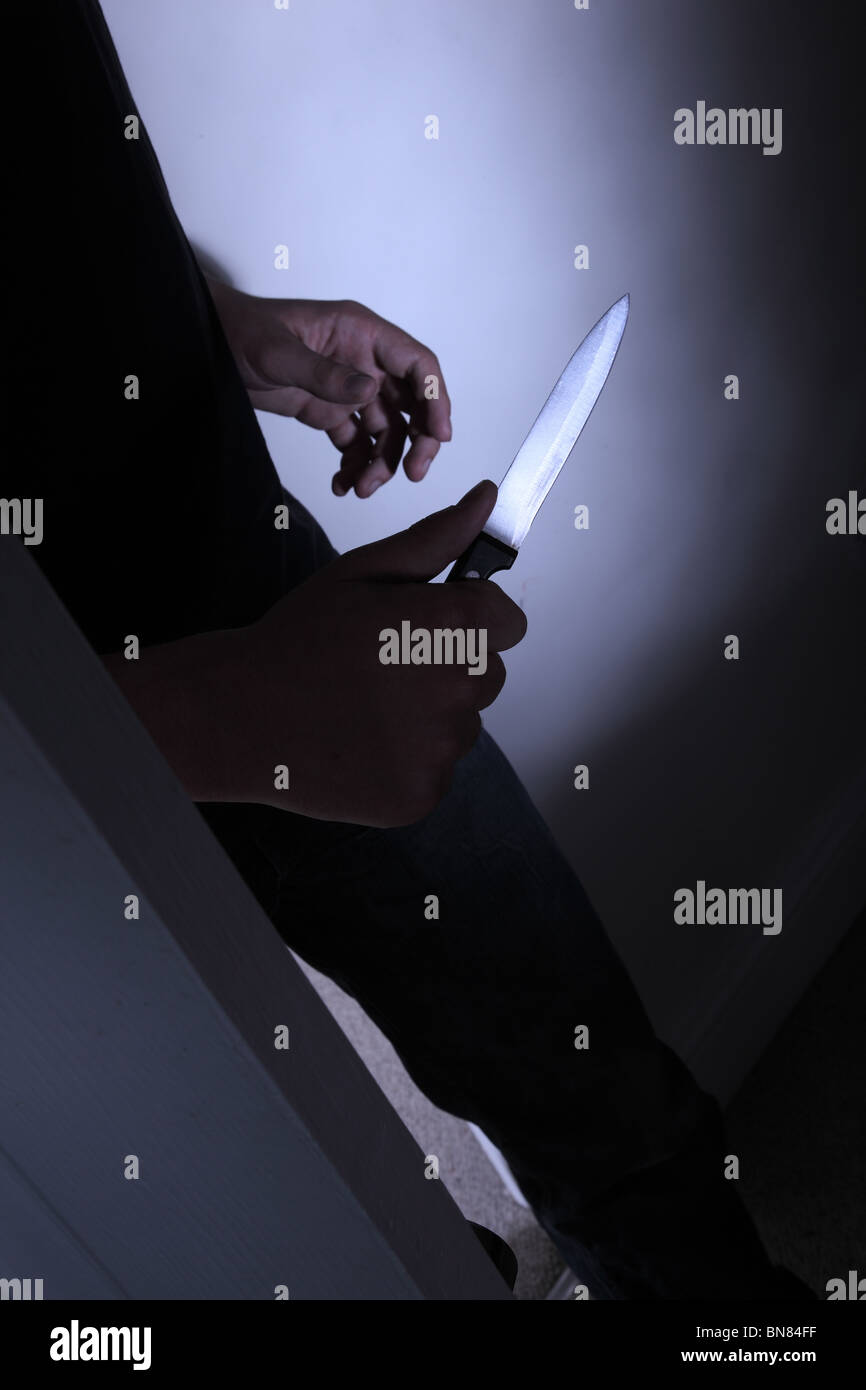 Man knife silhouette hi-res stock photography and images - Alamy