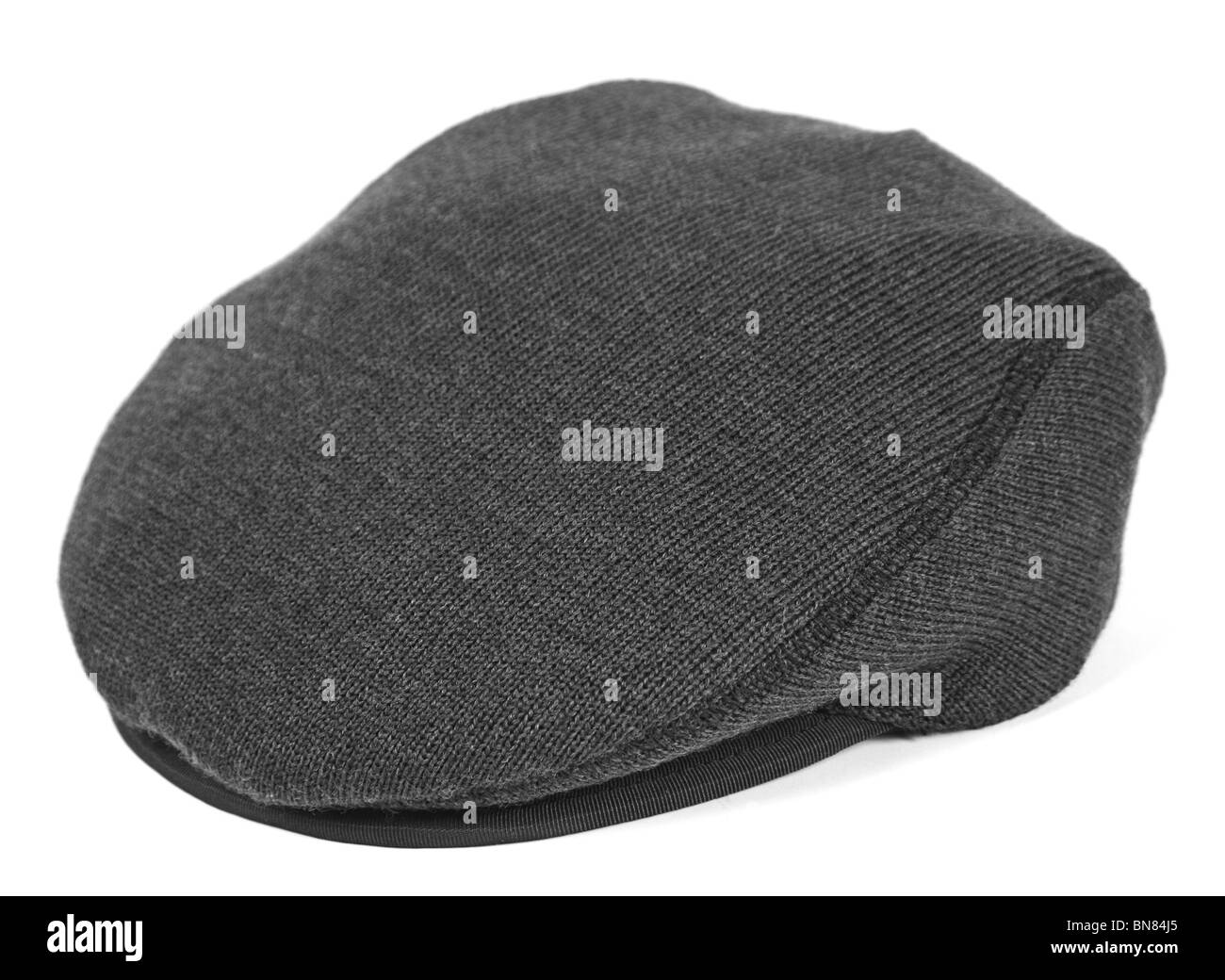 Man gray peaked cap on white background Stock Photo - Alamy