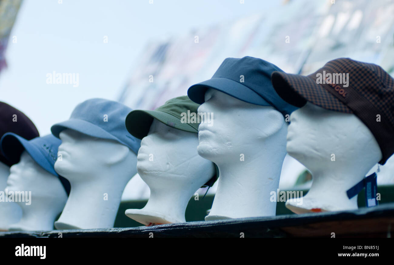 Hats for sale at Tolwood festival, Munich Stock Photo - Alamy