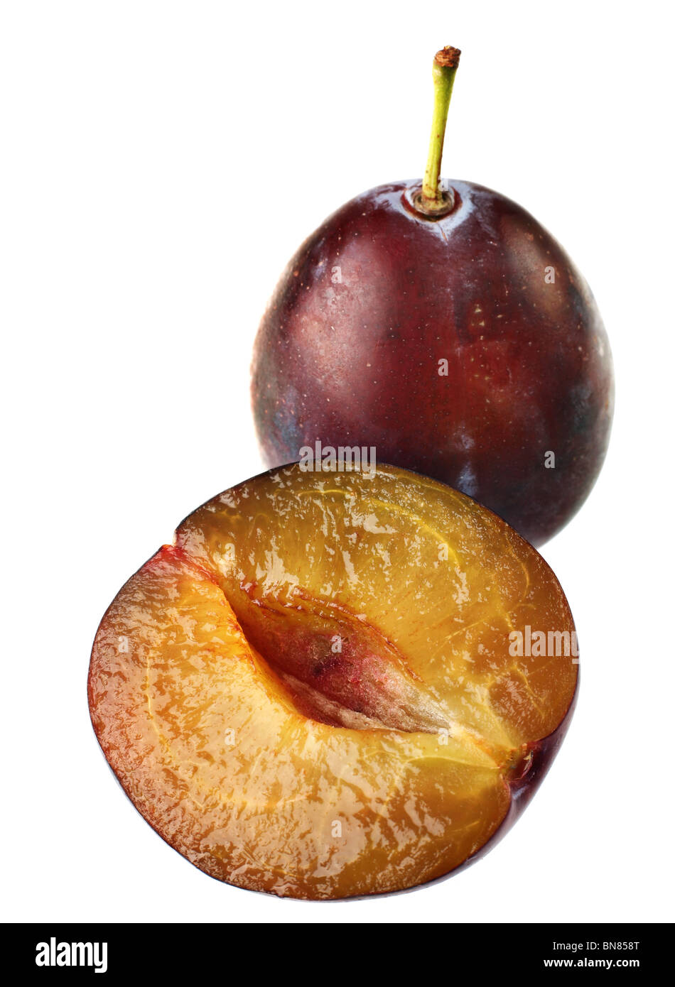 Fresh juicy plum fruit Cut Out Stock Images & Pictures - Alamy