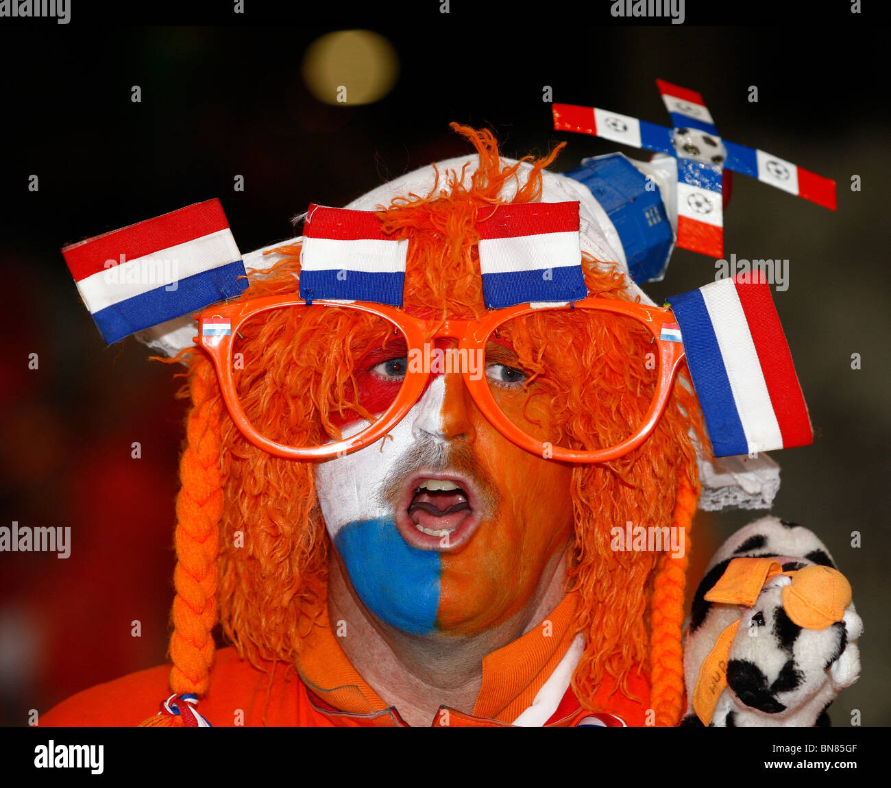 DUTCH FAN IN STADIUM URUGUAY V HOLLAND GREEN POINT STADIUM CAPE TOWN ...