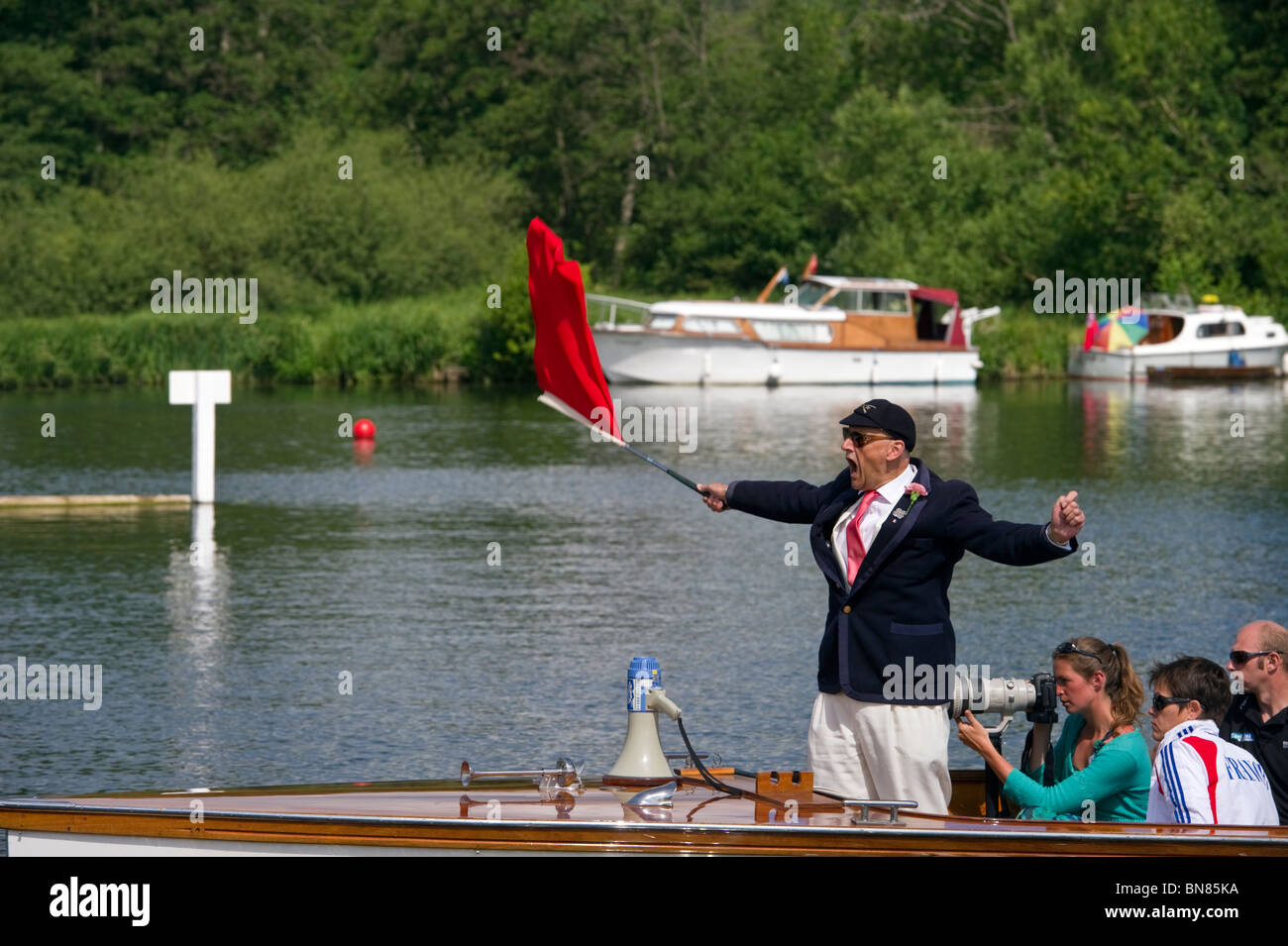 Race starter flag hi-res stock photography and images - Alamy