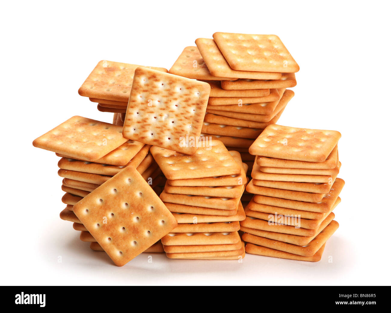 Salt square crackers closeup Stock Photo - Alamy