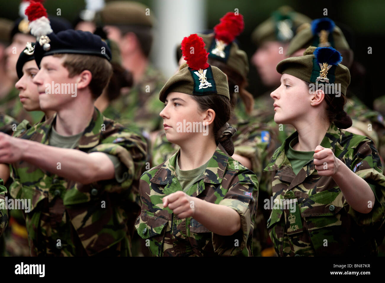 Cadets from all over the UK march down the Mall in central London ...