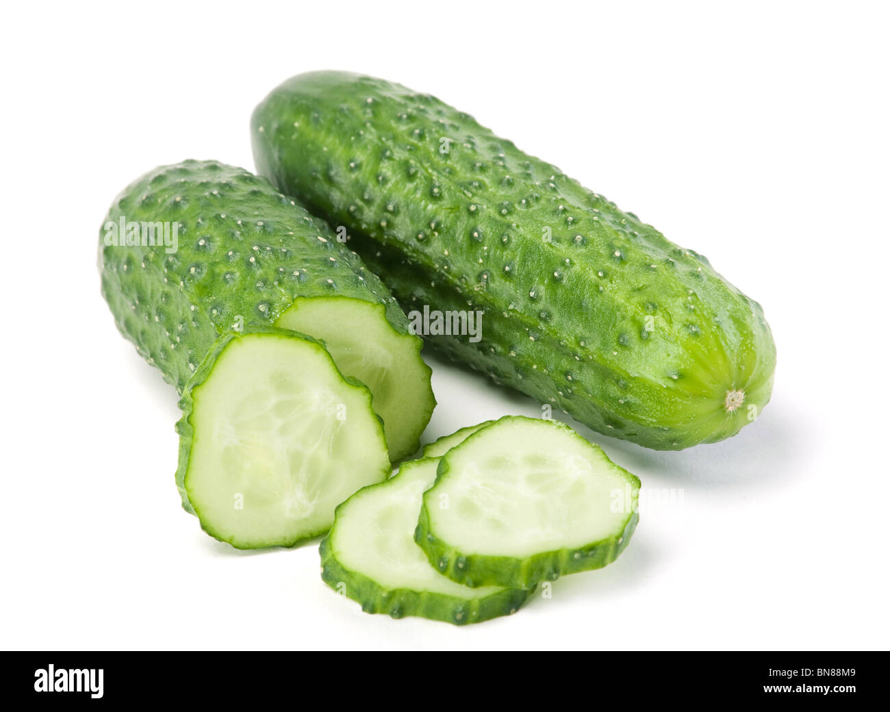 Green cucumber fresh vegetable isolated on white Stock Photo - Alamy