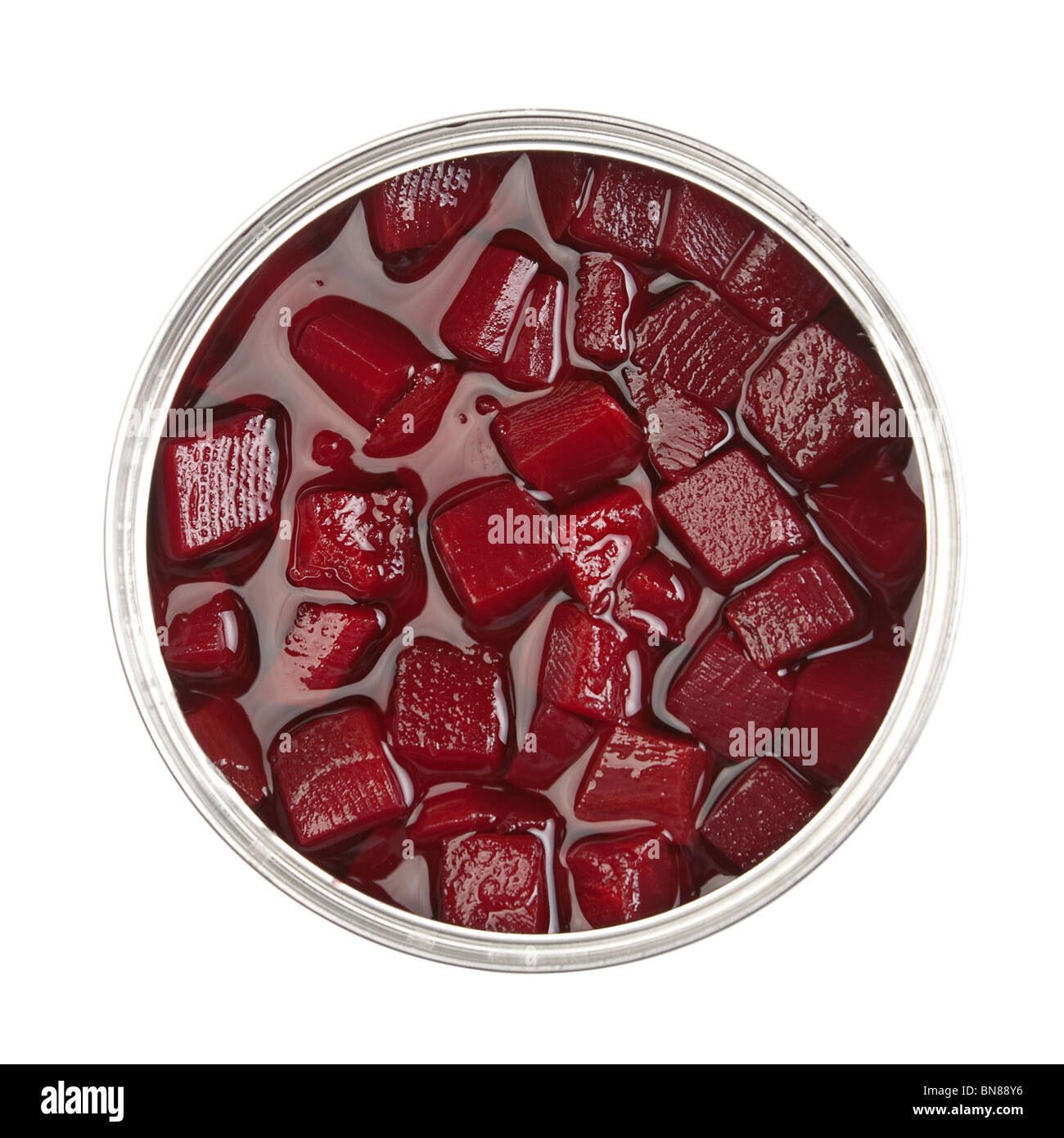 Beet slice preserved in metal pot on white Stock Photo - Alamy